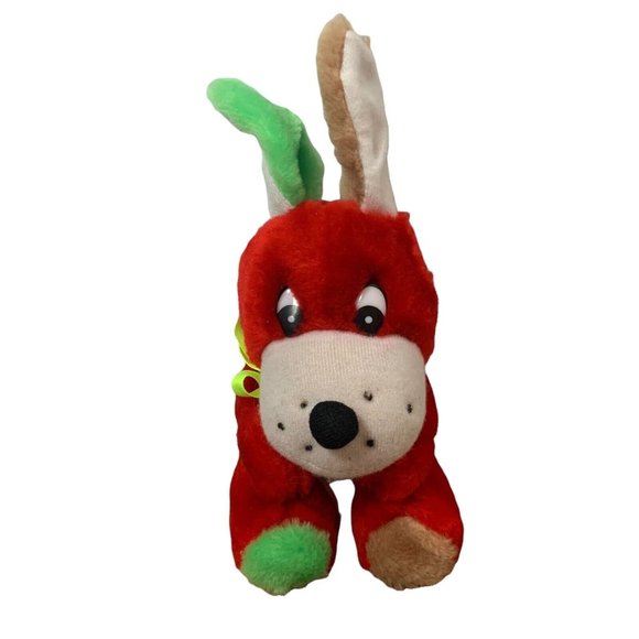 Toys | Vintage Colorblock Dog Plush Puppy Stuffed Animal Red Green Tan ...